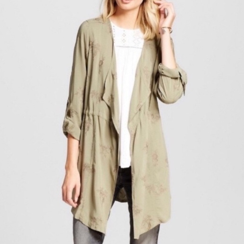 Knox Rose, Army Green Embroidered Jacket - Gem